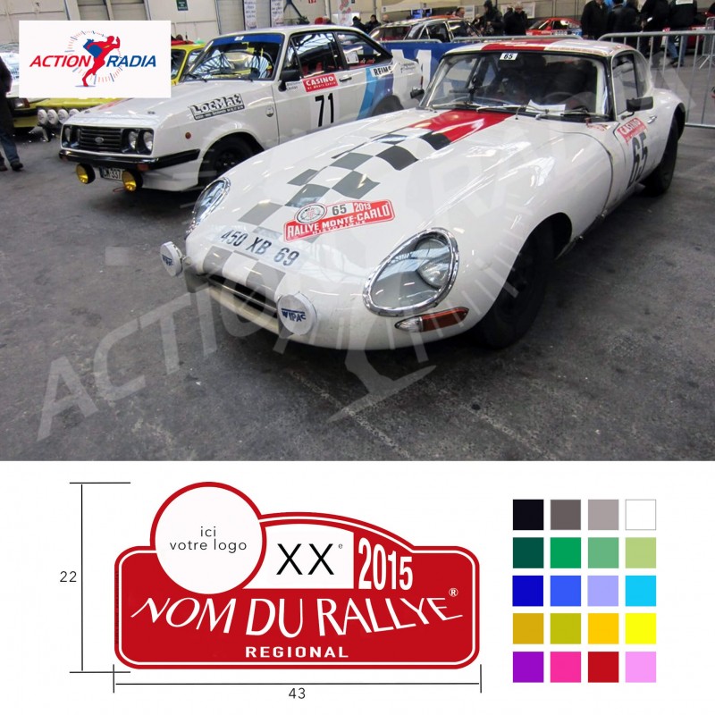 PLAQUE DE RALLYE PERSONNALISABLE Modèle 1 - Actionradia