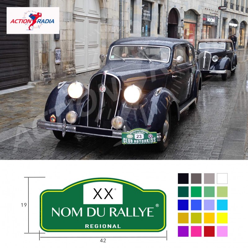 PLAQUE DE RALLY PERSONNALISABLE Modèle 2 - Actionradia